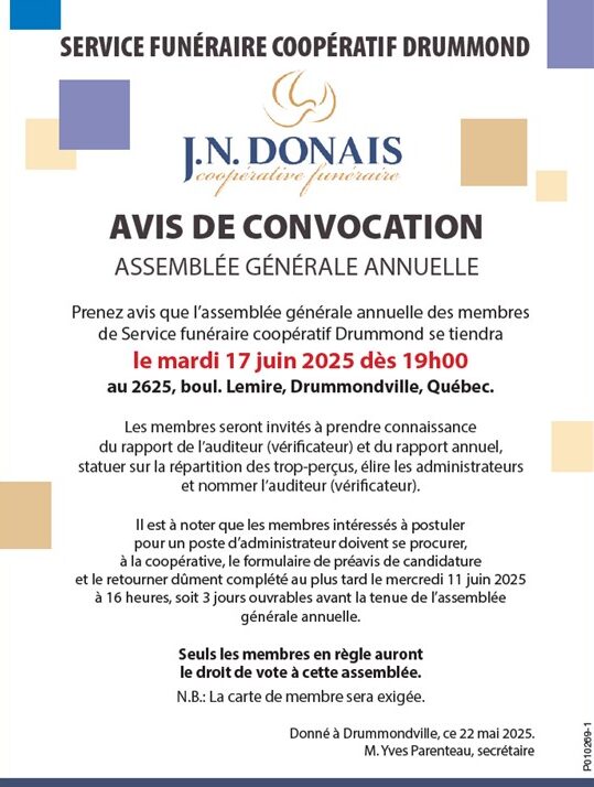 Avis de convocation - J.N. Donais